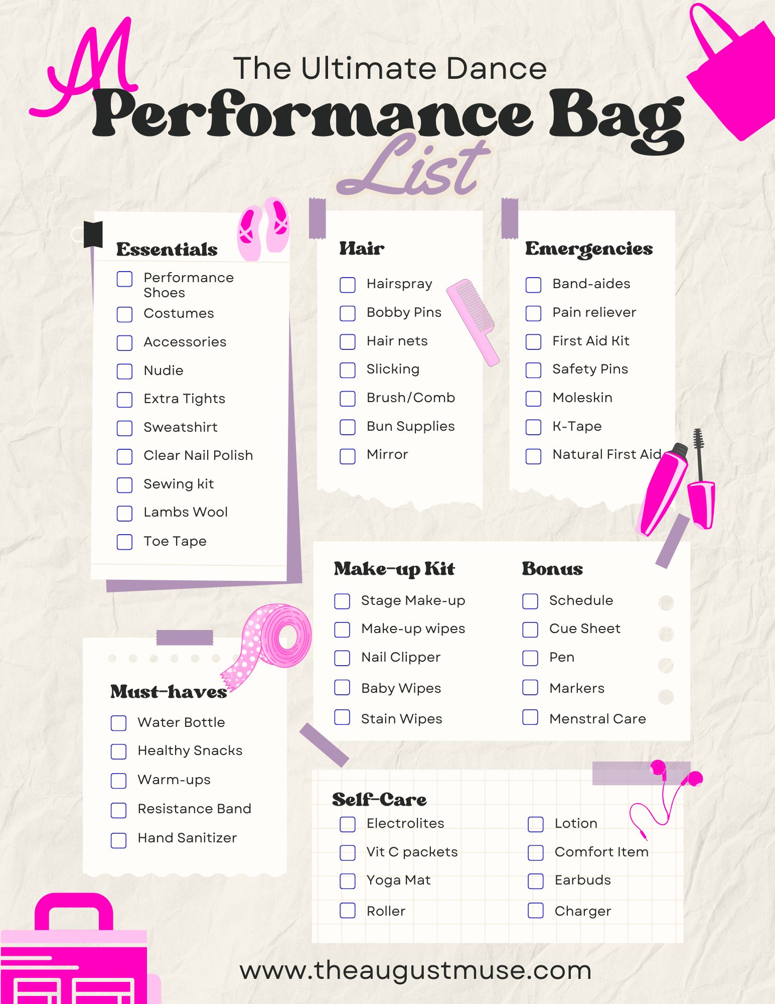 What’s in Your Dance Bag? The Ultimate Performance Checklist - The ...